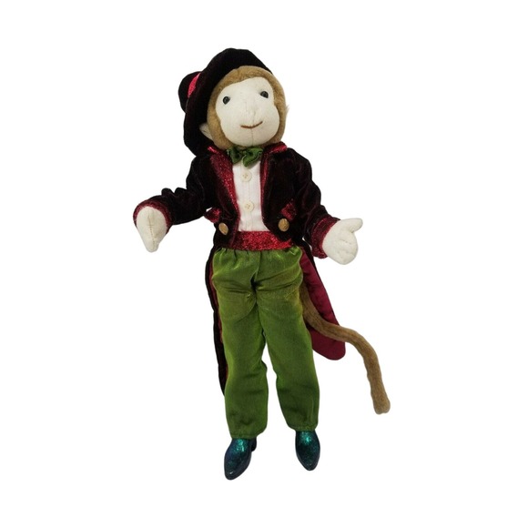 Other | 18 Major Monkey Christmas Posable Tapper George Hat Bowtie ...